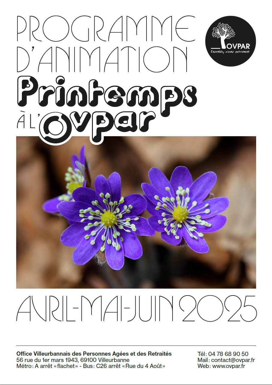 Programme d'animation Printemps 2025 - OVPAR